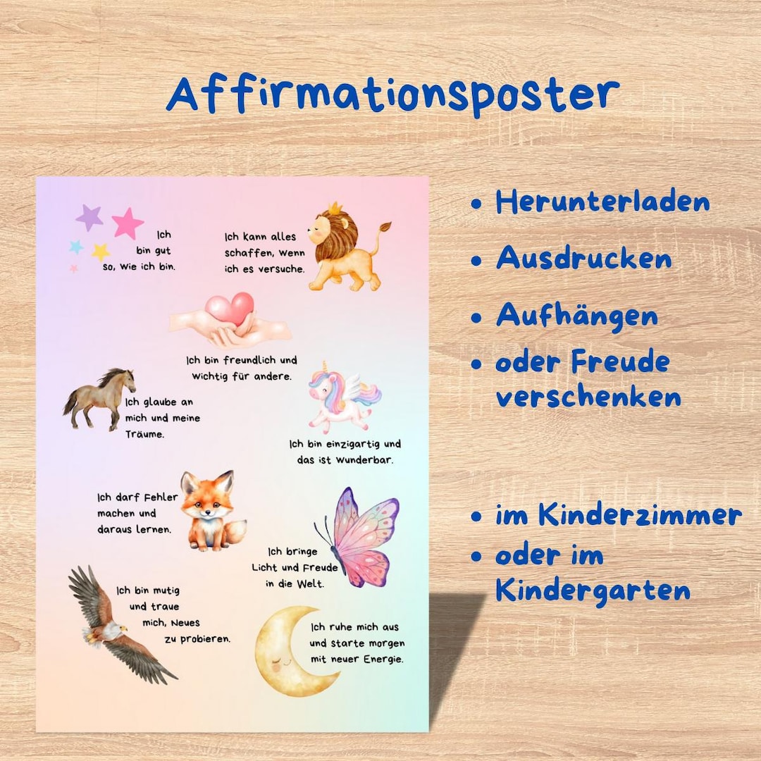 Affirmation Poster / Motivational Poster for Children - Etsy