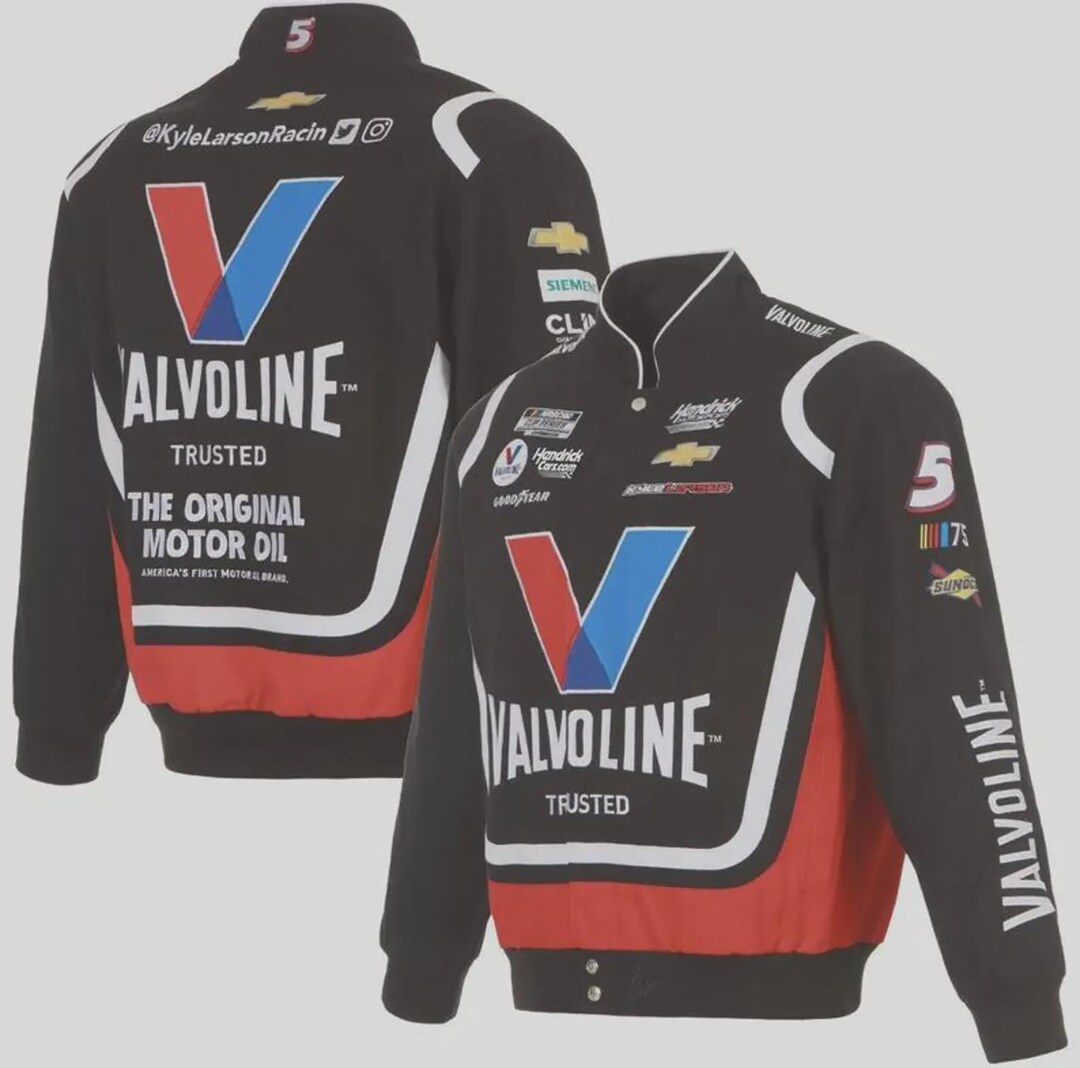 Valvoline Style Racing Jacket, Black Red Pit Crew Bomber, Stock Car ...