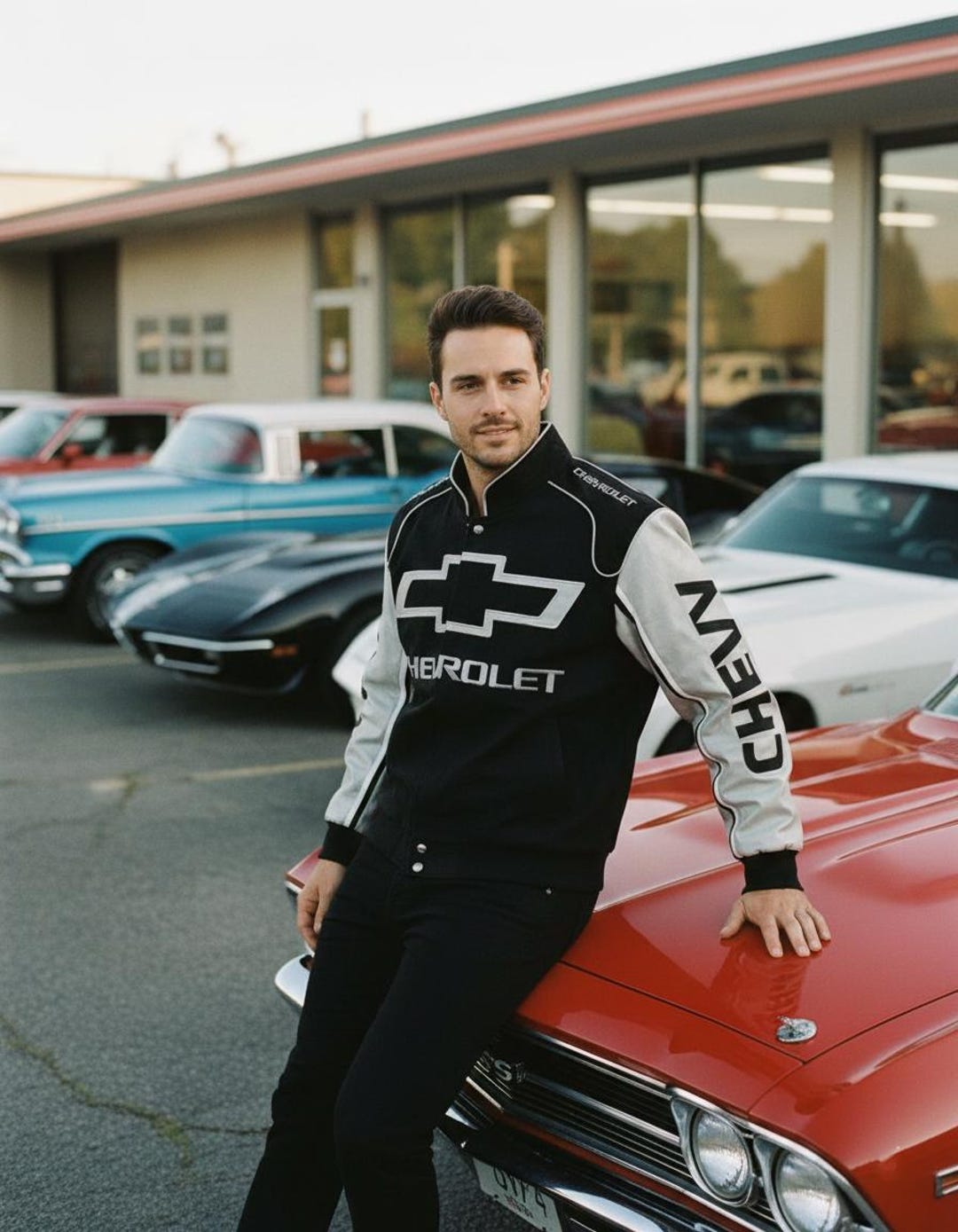 NASCAR Vintage Racing Jacket Adult Chevrolet Bomber Fully Embroidered ...