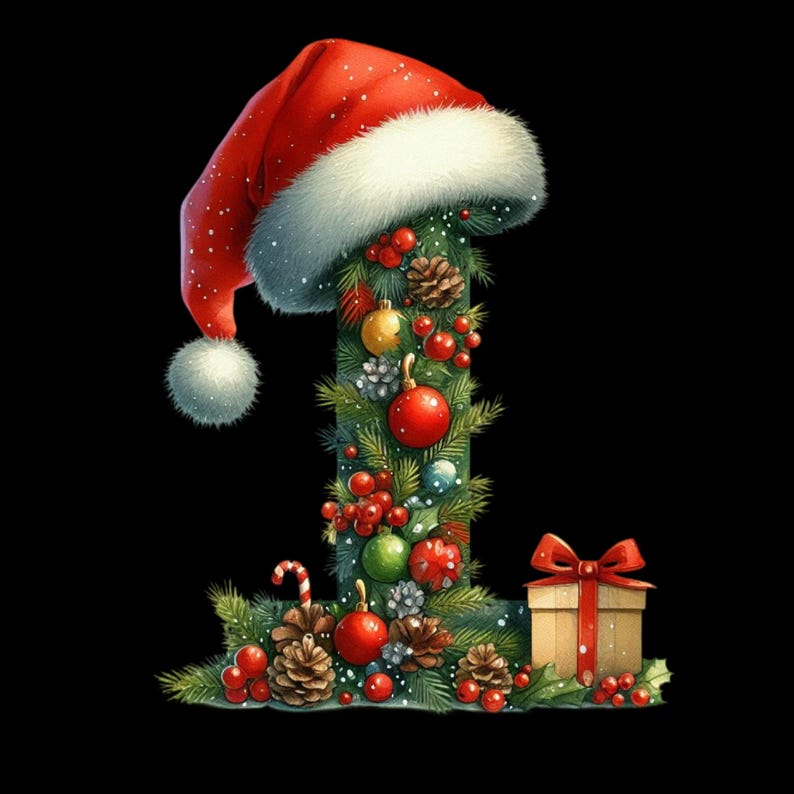 Christmas Alphabet Clipart Bundle | Festive Letters & Numbers PNG ...