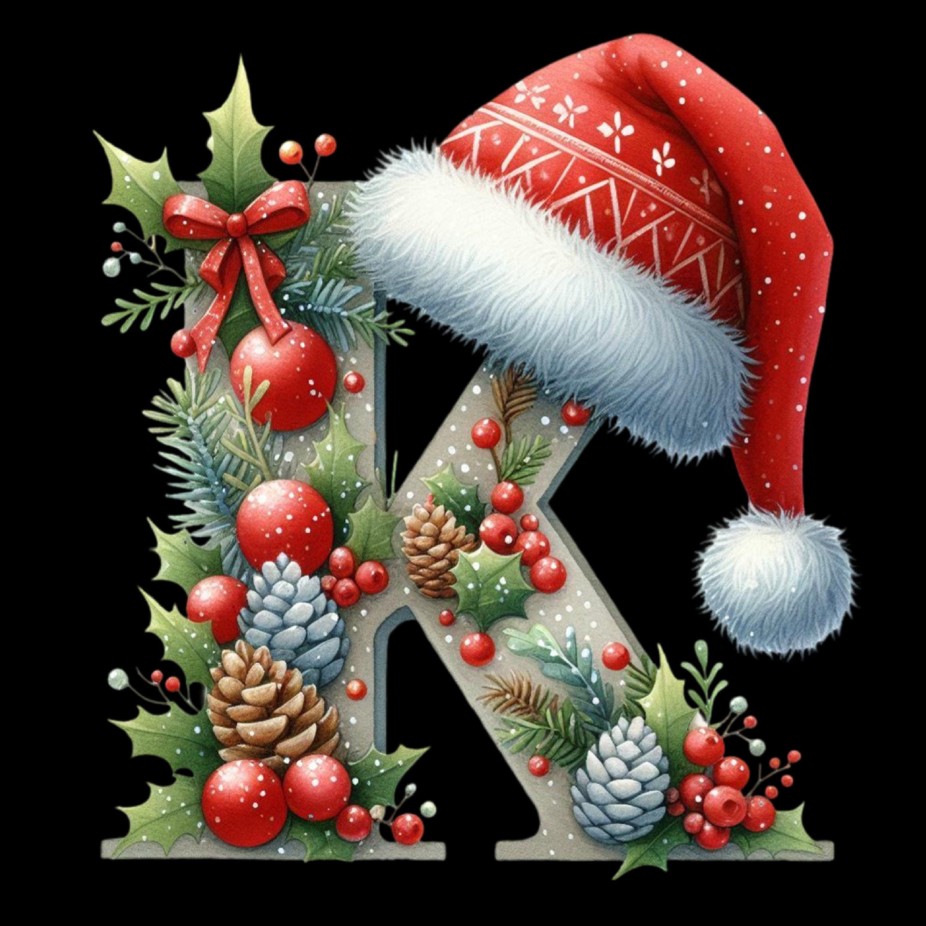 Christmas Alphabet Clipart Bundle | Festive Letters & Numbers PNG ...