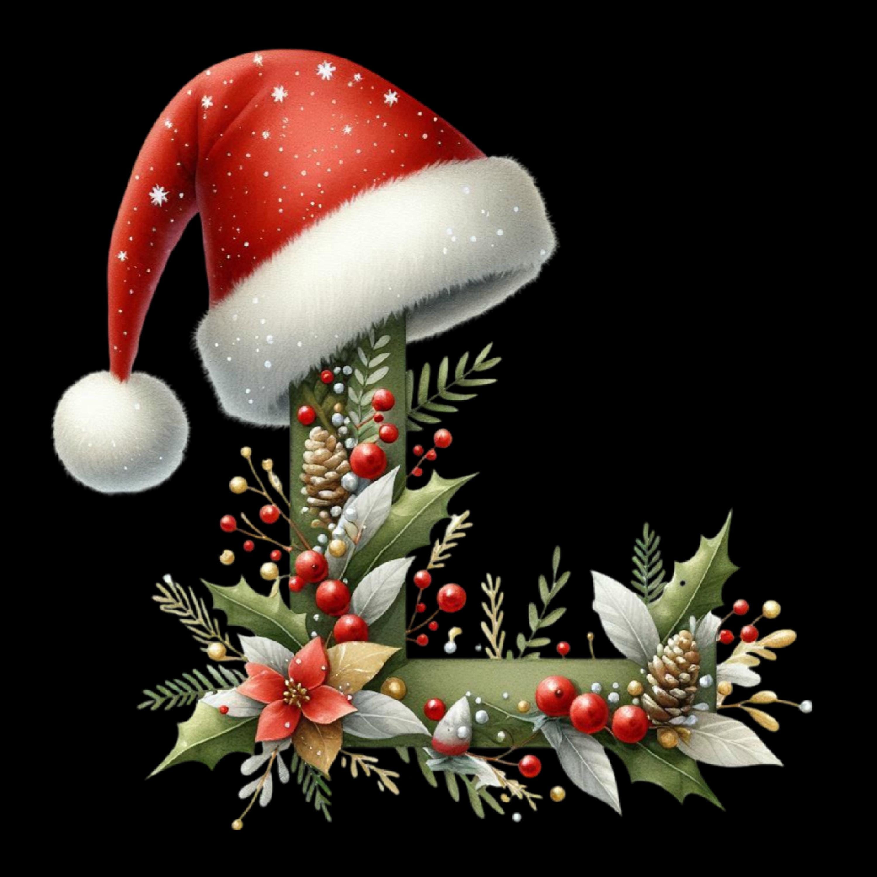 Christmas Alphabet Clipart Bundle | Festive Letters & Numbers PNG ...