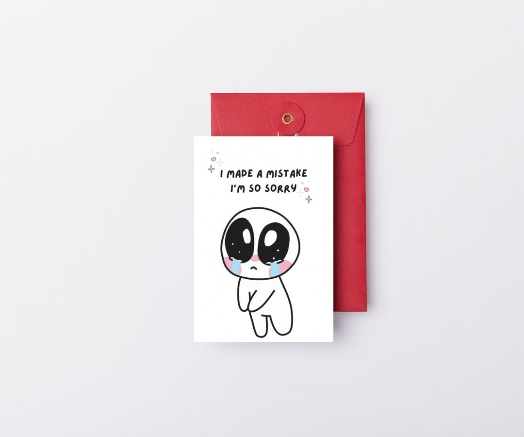 Cute Sorry Card Instant Download, Apology Card Printable, I Made a ...