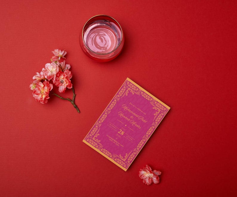 Indian Wedding Invitation Card Template, Luxury Floral Wedding Invite ...