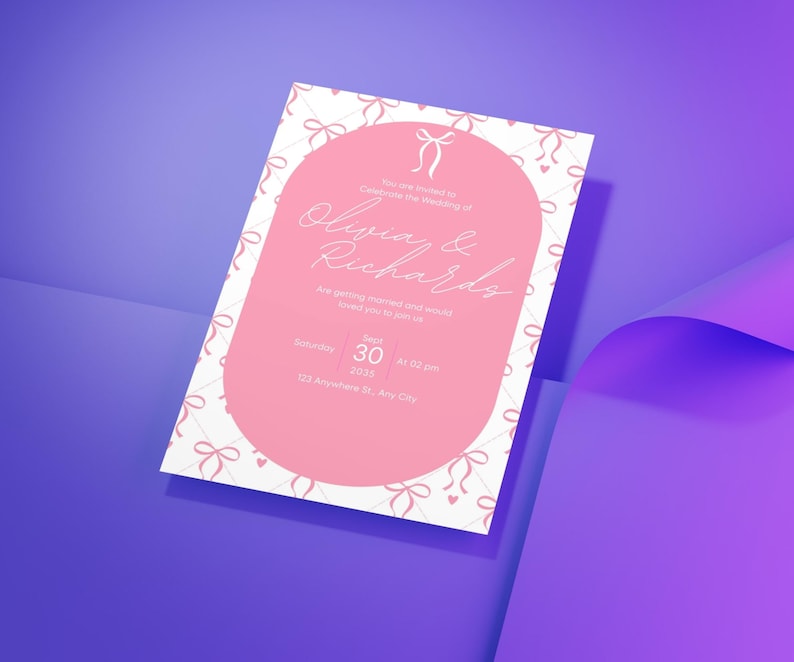 Wedding Invitation Card Template, Elegant Wedding Card Design ...