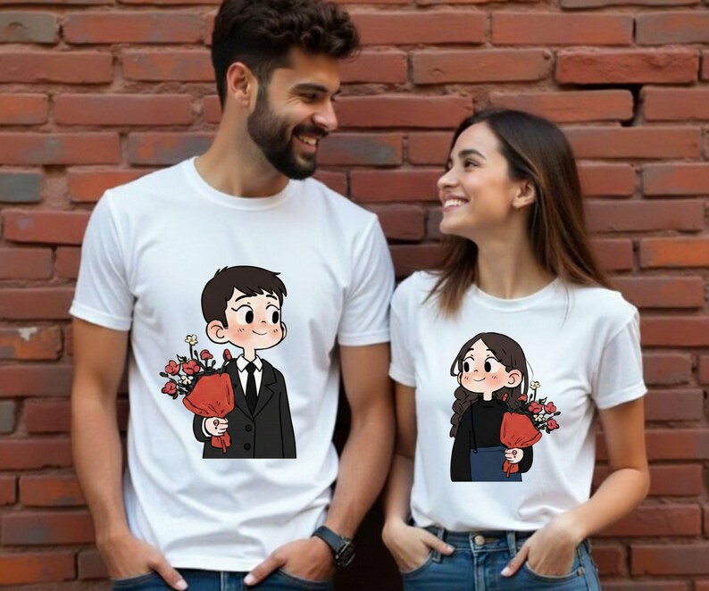 Matching Couple Shirts PNG, Couple Outfit Design, His and Hers PNG ...