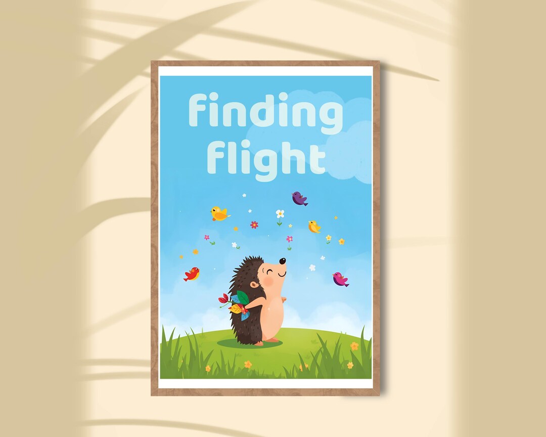 Finding Flight – Inspirational Hedgehog Wall Art for Kids | Cute Animal ...