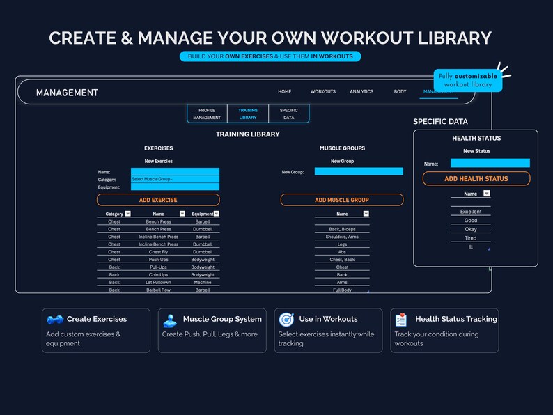 Excel Workout Tracker – Digital Fitness & Weight Loss Spreadsheet ...