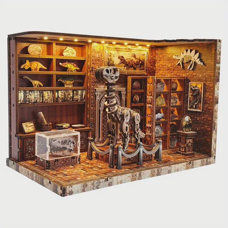 Dinosaur Museum Book Nook Kit – DIY Miniature Fossil Room With LED ...