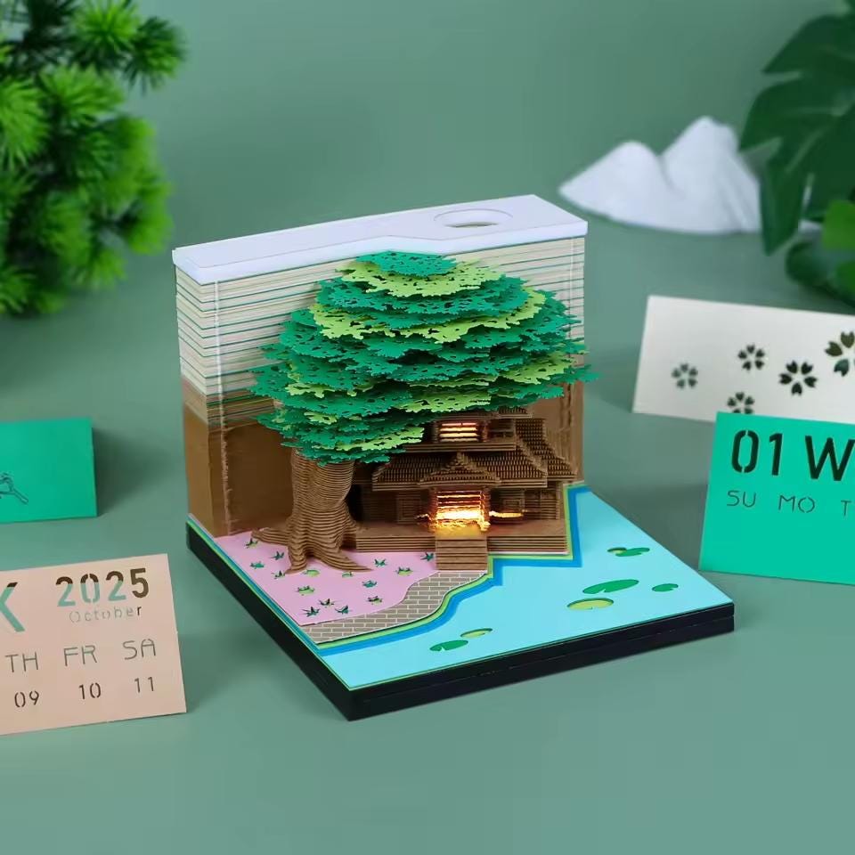 3D Tear-off Calendar Sculpture – Handcrafted Paper Art in Acrylic Box ...
