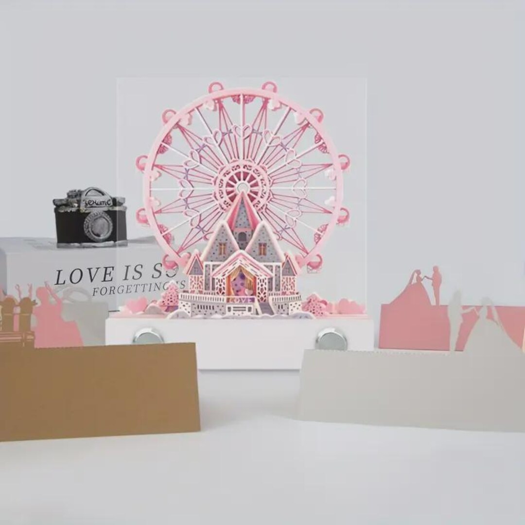 Pink Roundabout 3D Tear-off Calendar – Hand-torn Paper Sculpture ...