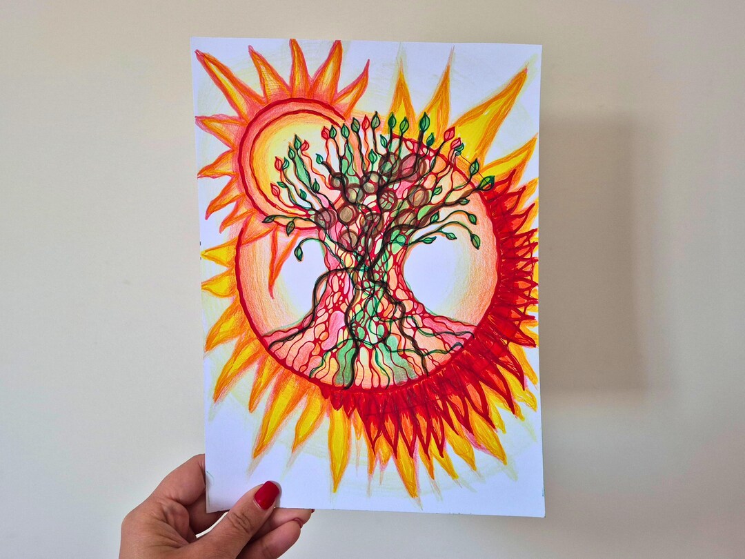 The Thriving Tree. A4 Original Neurographic Art - Tree of Life ...
