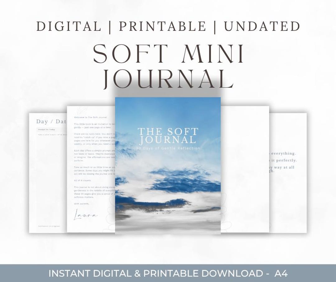30 Day Soft Mini Journal| Prompts & Affirmations (PDF Download) - Etsy