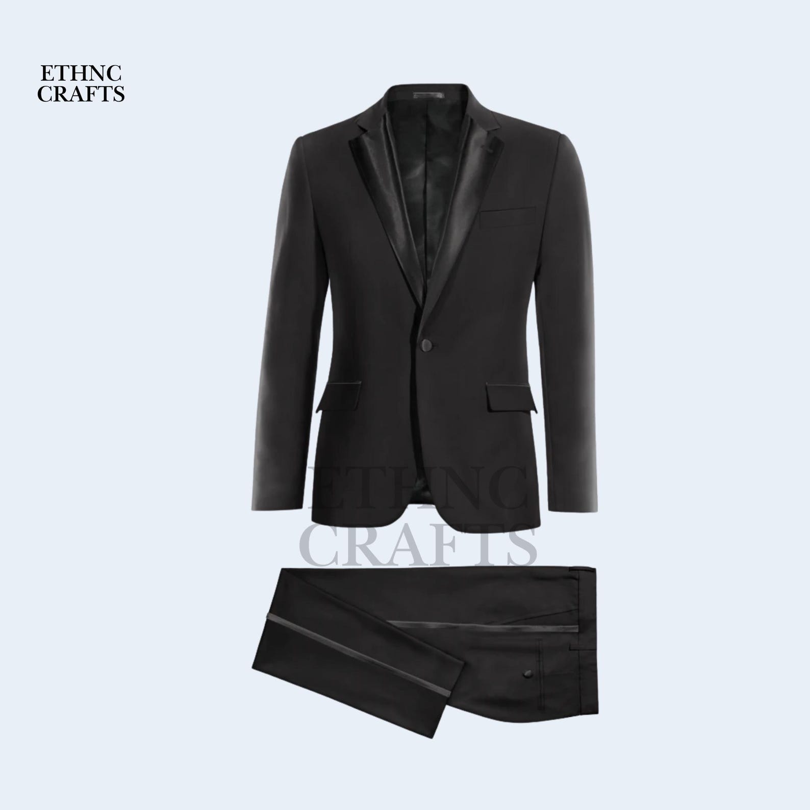 Black Men Tuxedo Suit | Custom Suit | Wedding Groom Tuxedo | Tailored ...