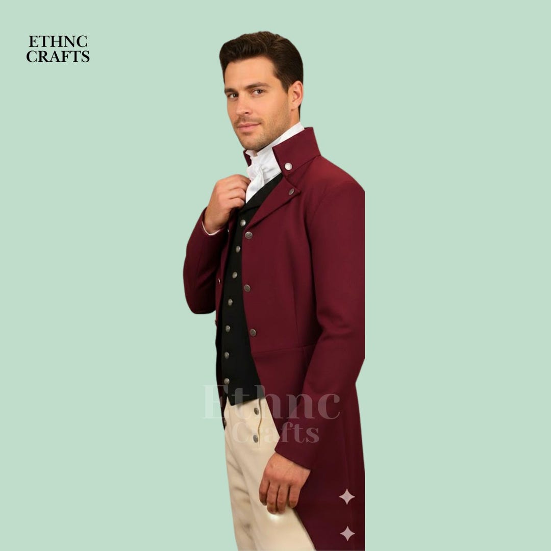 Georgian Military Coat Regency Tailcoat – Victorian Gothic Suit Men ...