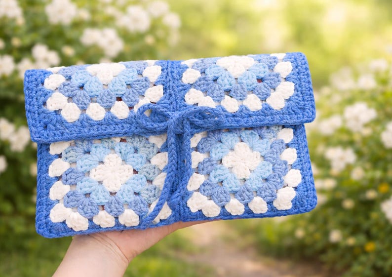 Granny Square Book Sleeve Crochet Pattern | Multilingual PDF | Easy ...