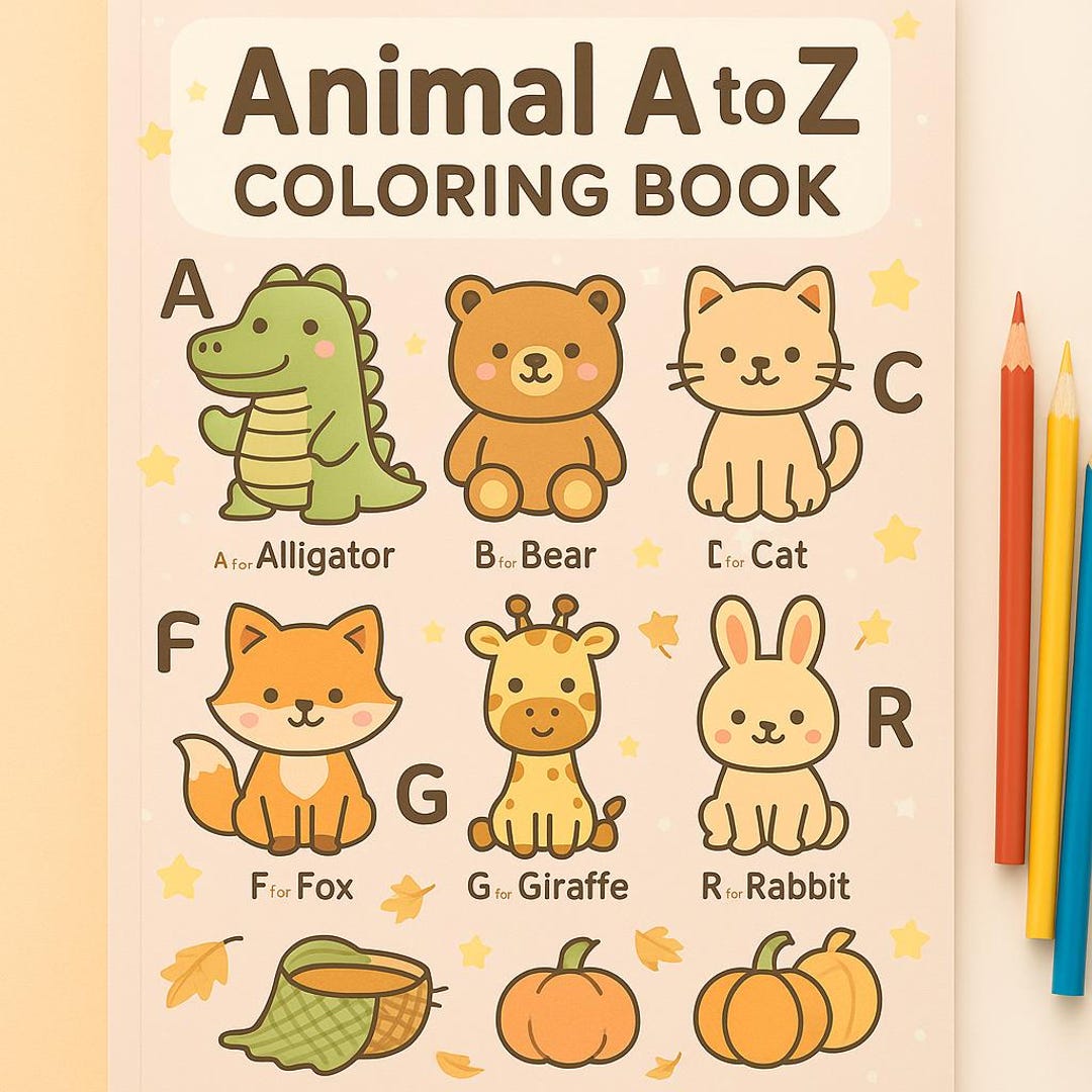 A-Z Animal Coloring Pages for Kids – Alphabet Learning (digital ...