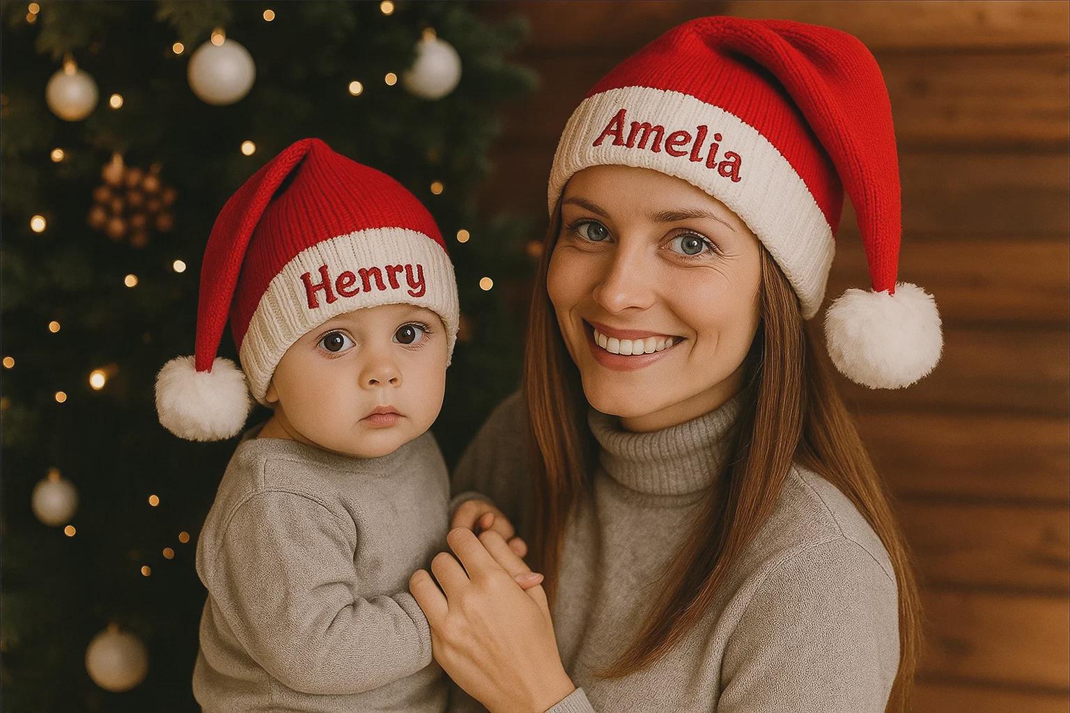 Custom Santa Hats, Beanie for Christmas, Personalized Santa Hat ...