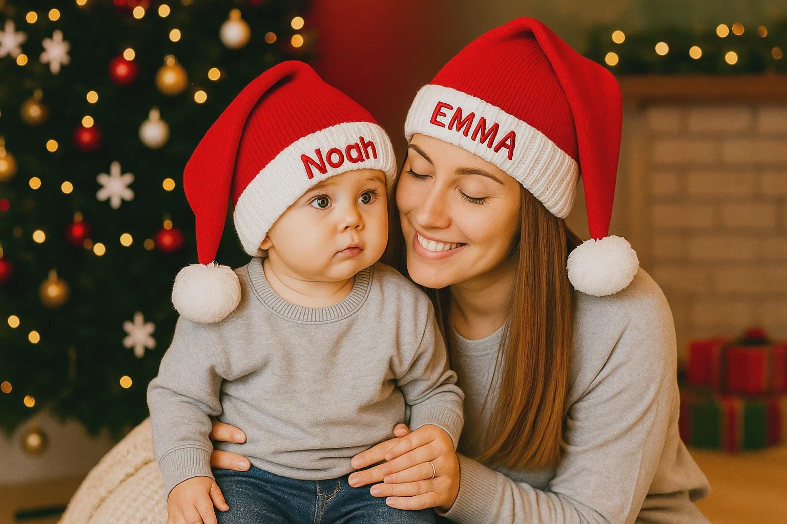 Custom Santa Hats, Beanie for Christmas, Personalized Santa Hat ...