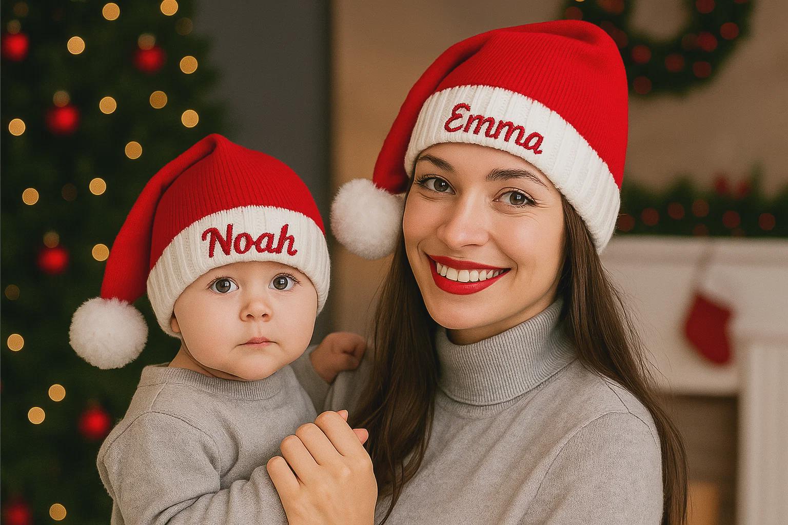 Custom Santa Hats, Beanie for Christmas, Personalized Santa Hat ...