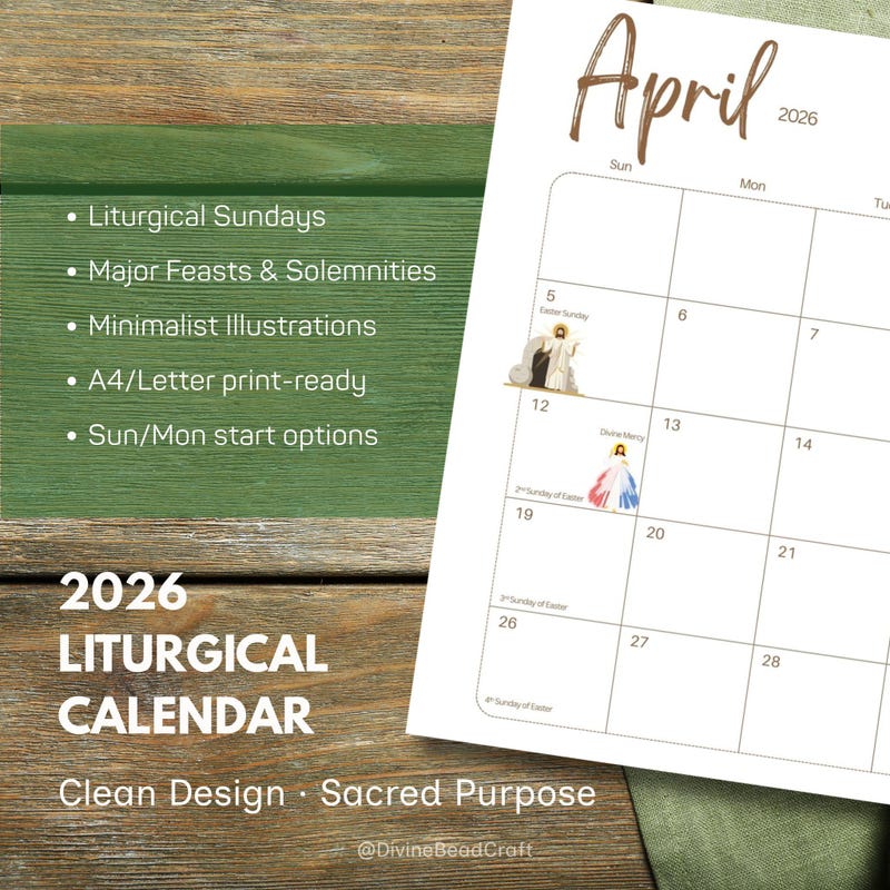 Catholic Calendar Pdf 2026 - Etsy