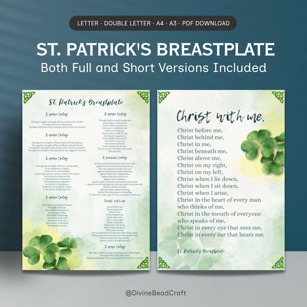 St. Patrick Breastplate | Full & Short Versions | Prayer for Protection ...