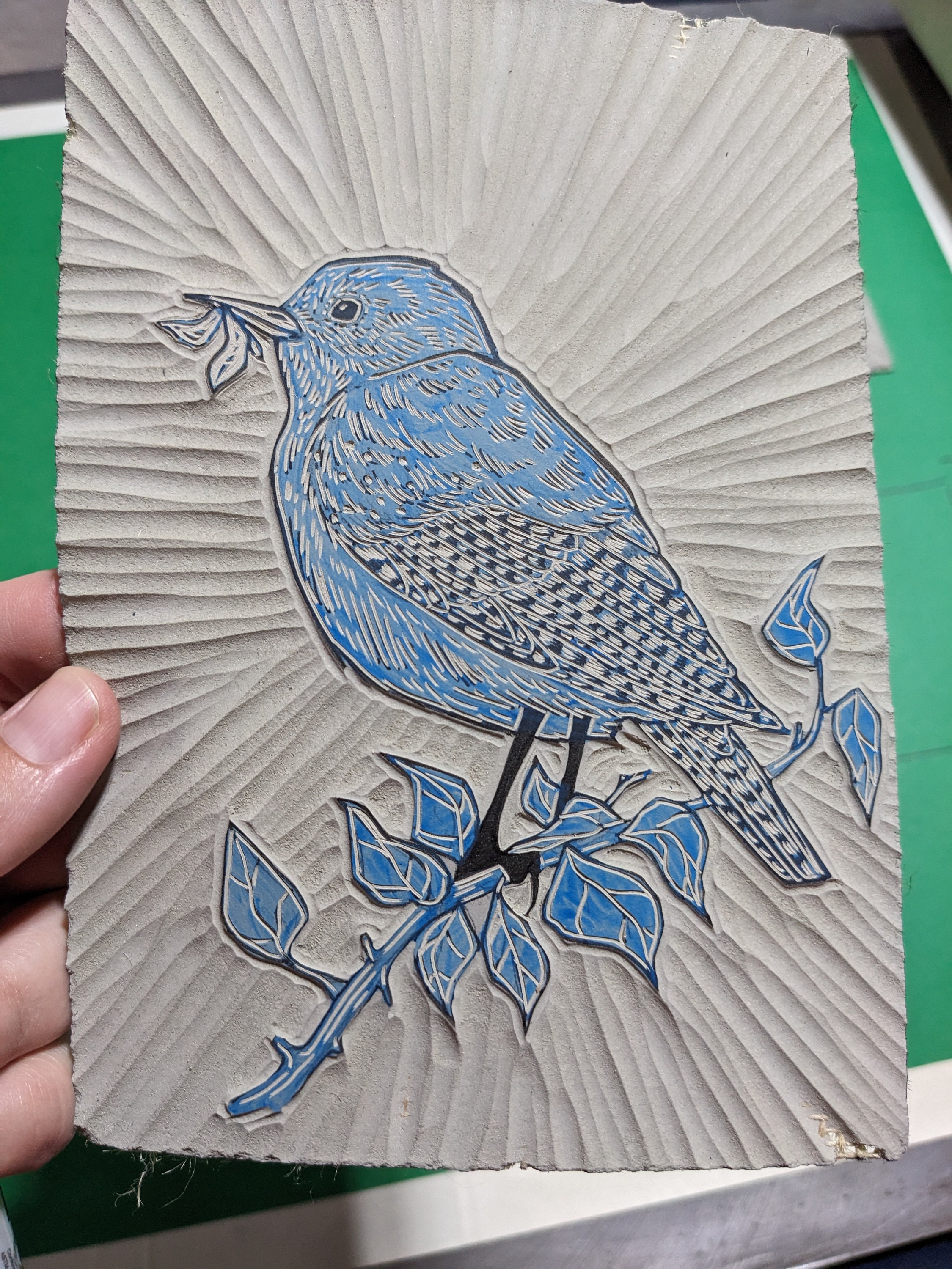 Rock Wren Linocut - Etsy