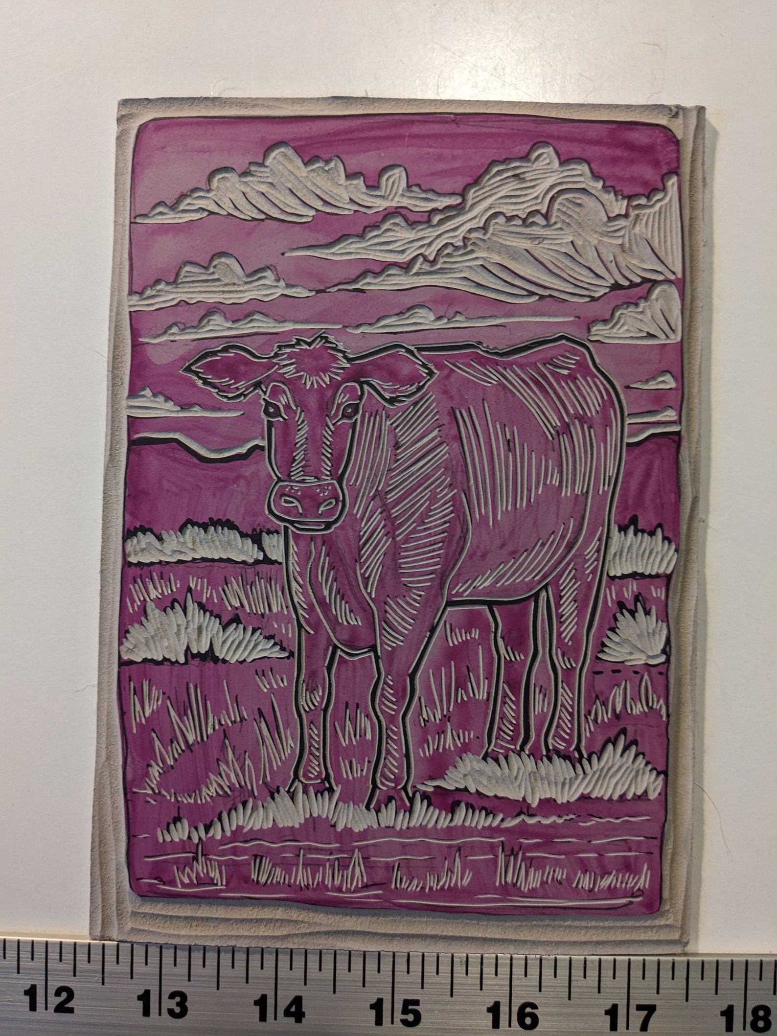 Cow Linocut - Etsy