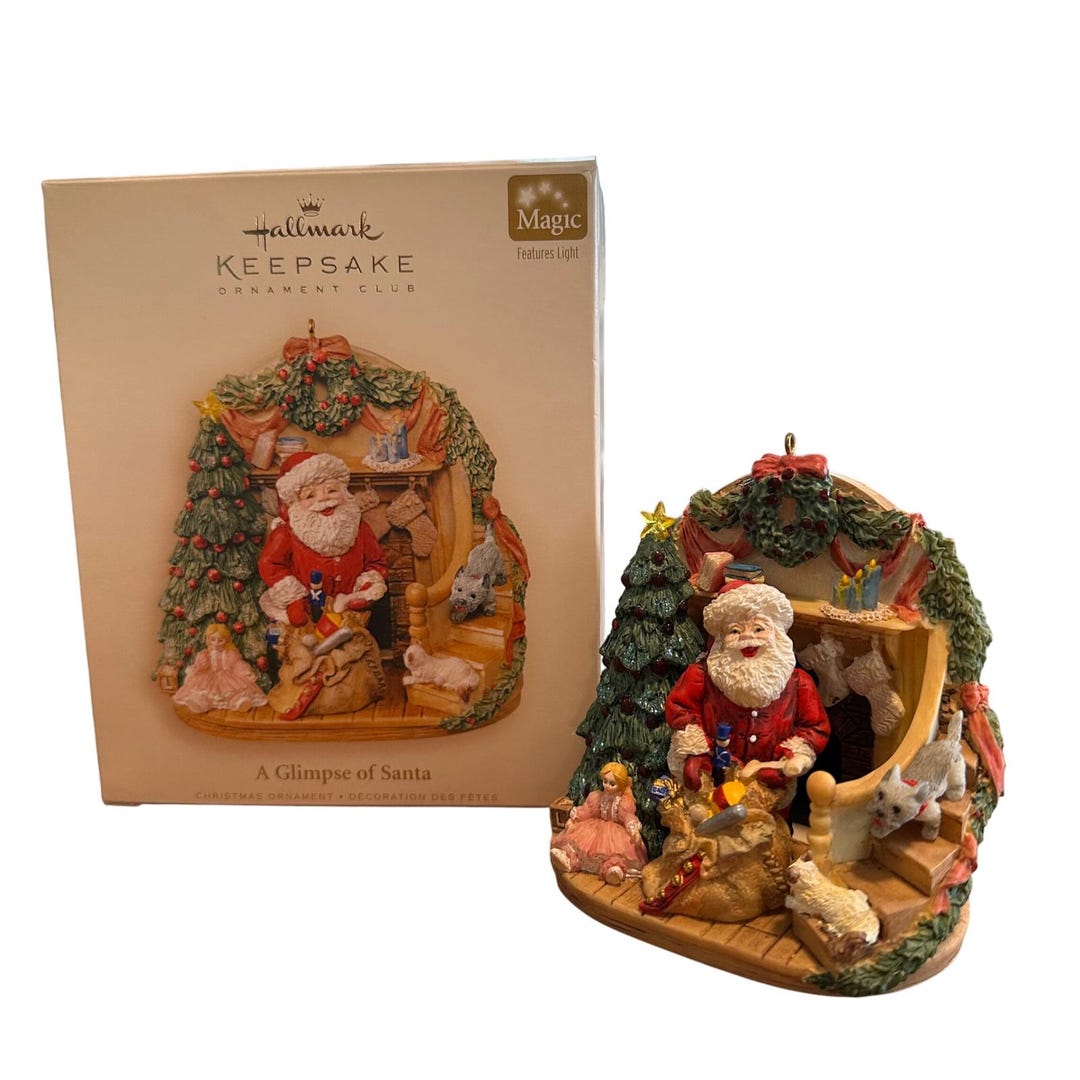 Hallmark Keepsake Magic A Glimpse of Santa Christmas Ornament Features ...