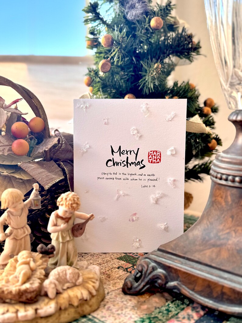 4pack Christian Christmas Cards Handmade Set of 4 Handwritten ...