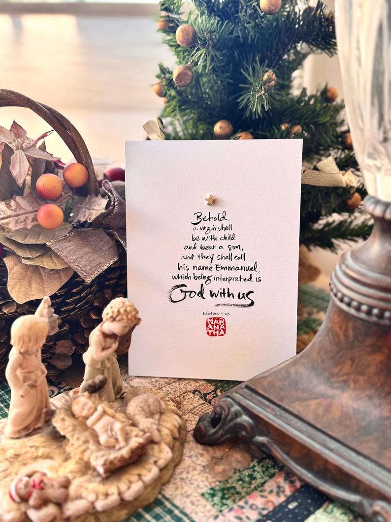 4pack Christian Christmas Cards Handmade Set of 4 Handwritten ...