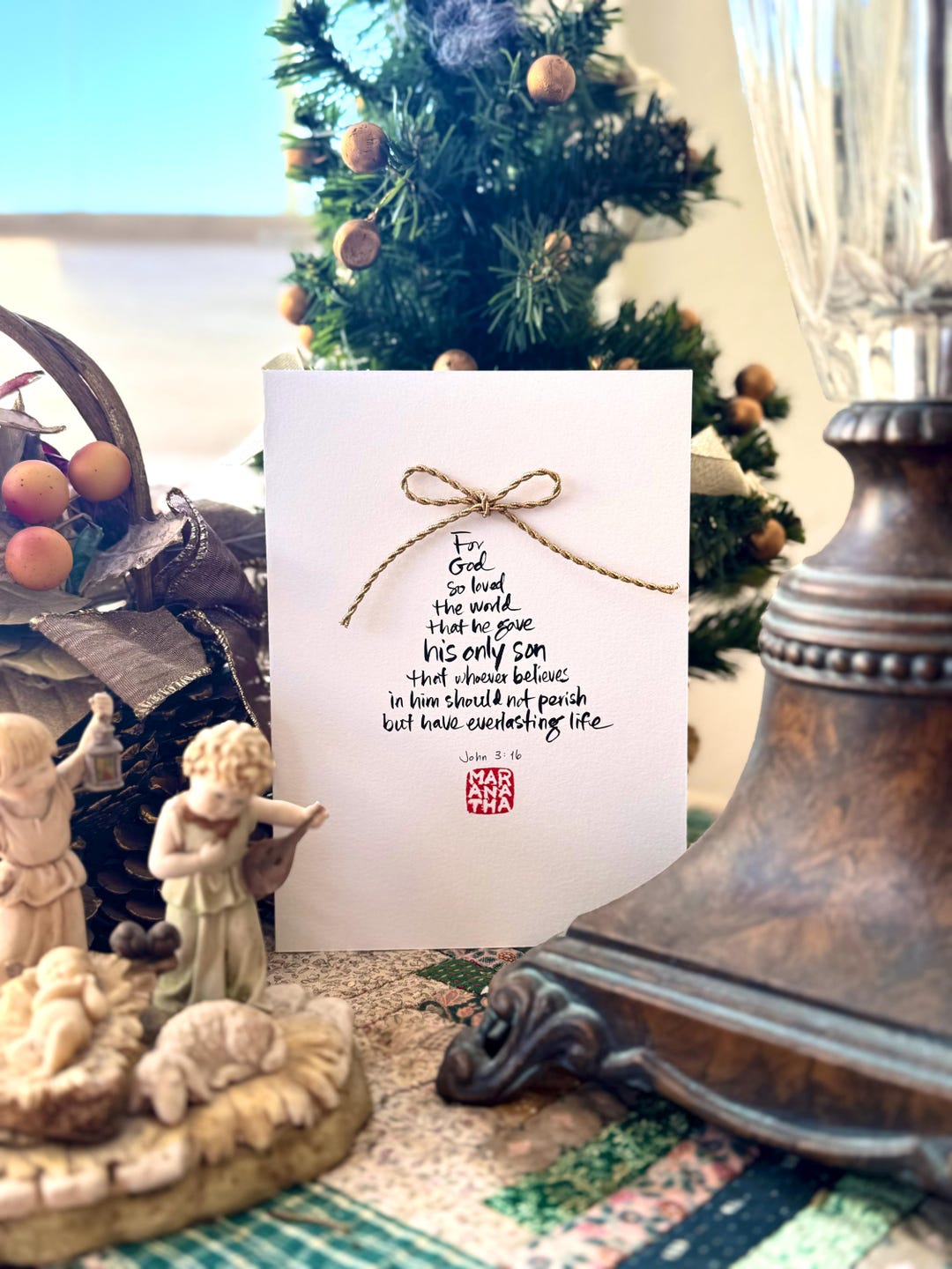 4pack Christian Christmas Cards Handmade Set of 4 Handwritten ...