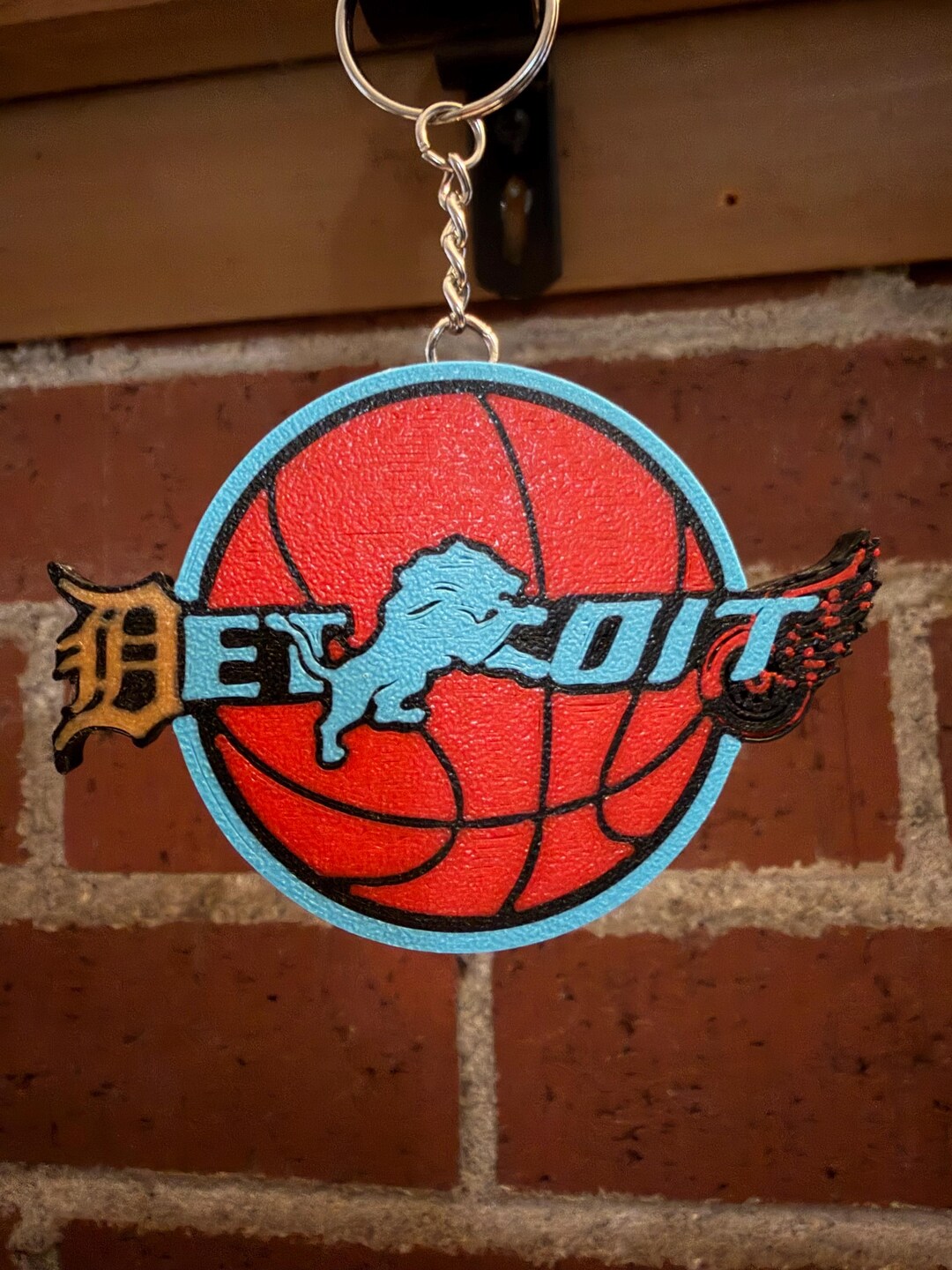 Detroit Sport Fusion Keychain- Bold Team Spirit With Unique Game-day ...