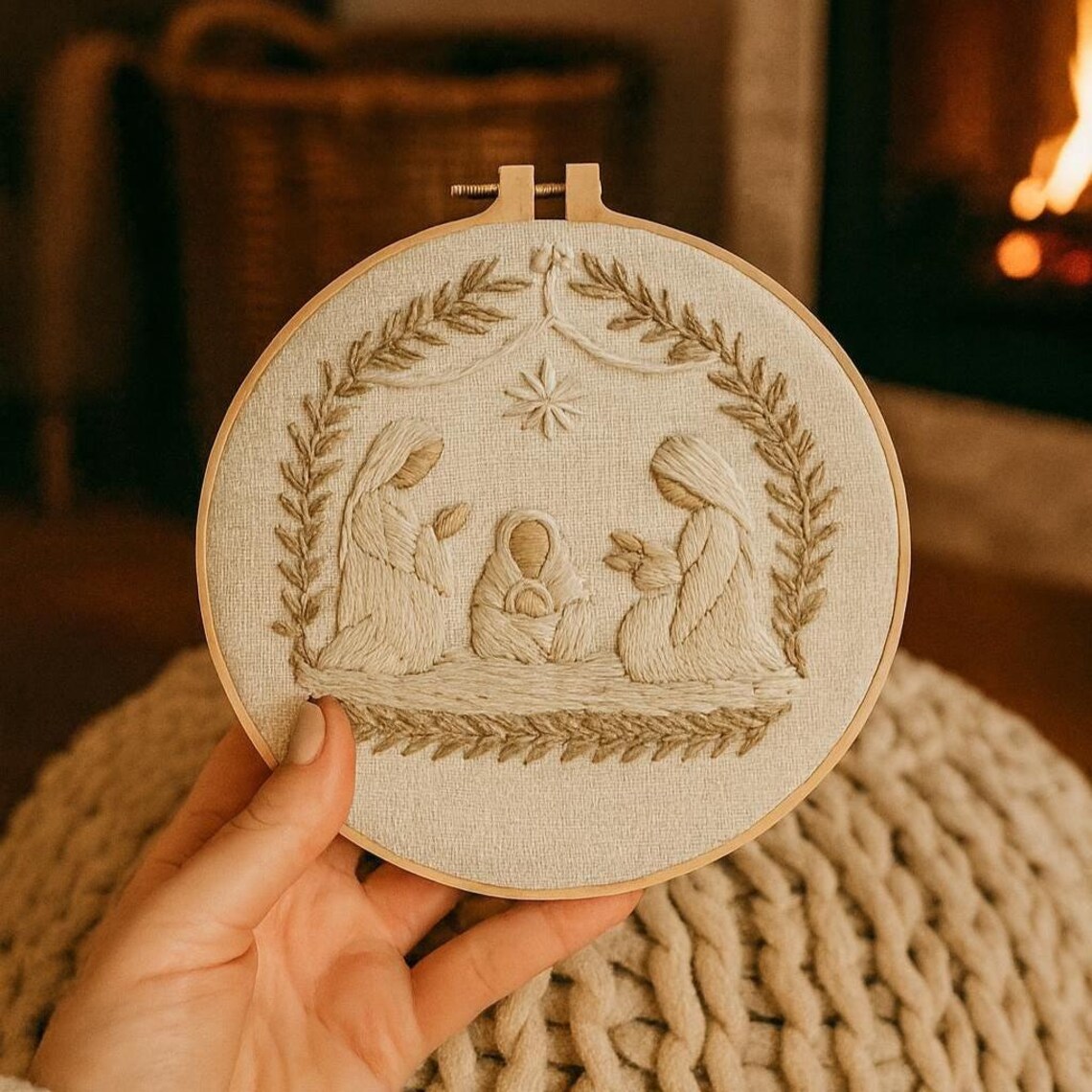 Christmas Embroidery Kit | Nativity Scene Stitching , Religious DIY ...