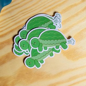 Turtle Farting Vinyl Sticker / Cute Turtle Sticker / Funny Turtle ...