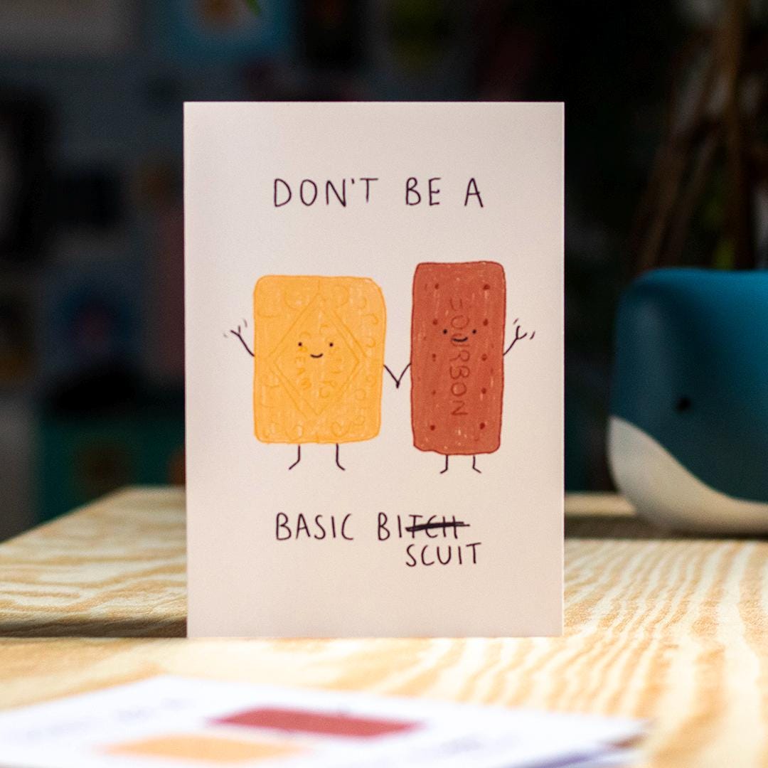 Funny Biscuit A6 Greeting Card / Birthday Card / Anniversary Card ...