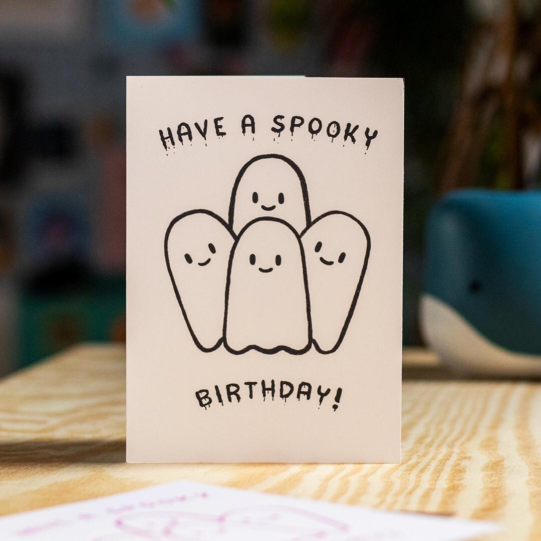 Spooky Ghost A6 Birthday Card / Cute Ghosts / Happy Birthday / Spooky ...