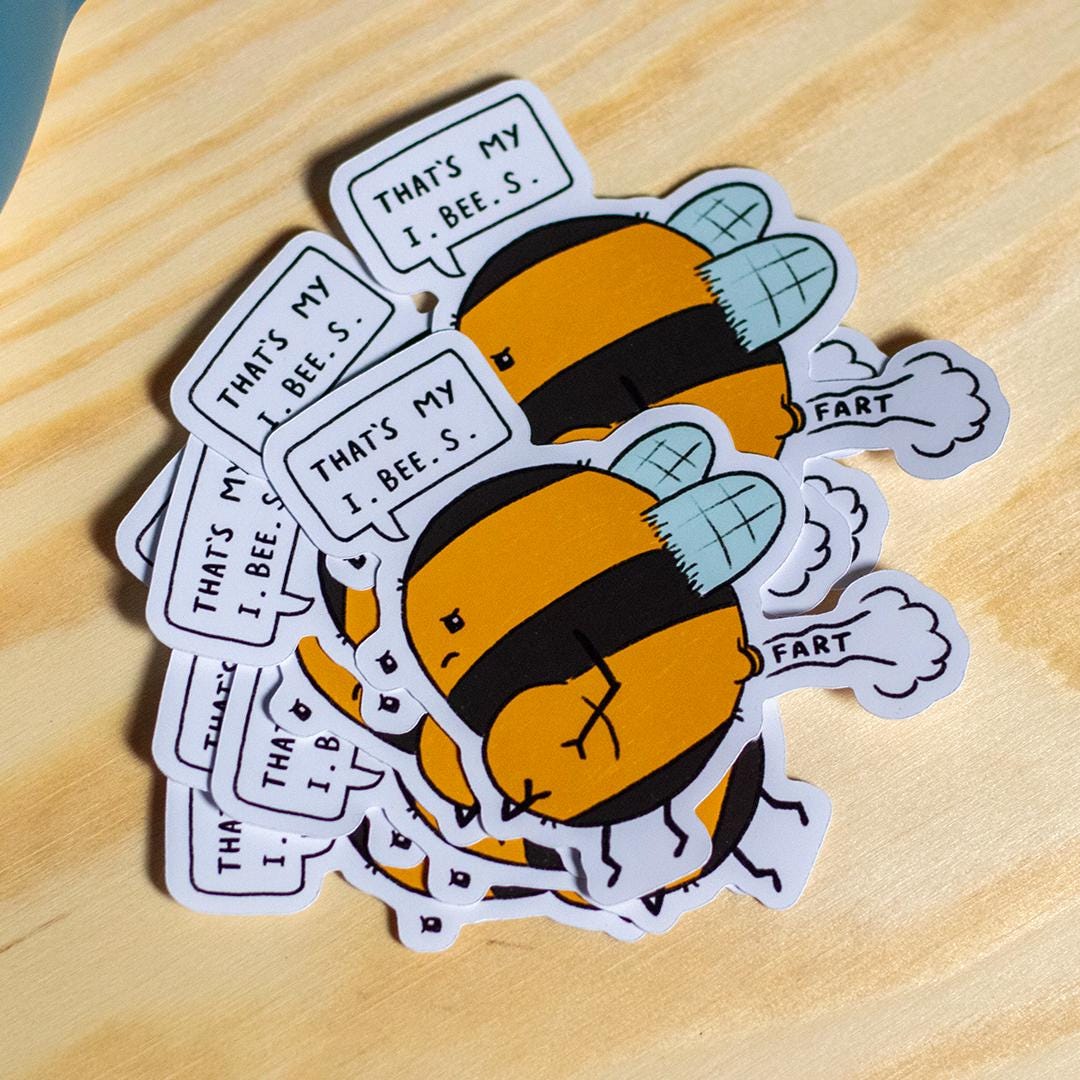 IBS Bee Vinyl Sticker / Cute Bee Sticker / Glossy Sticker - Etsy
