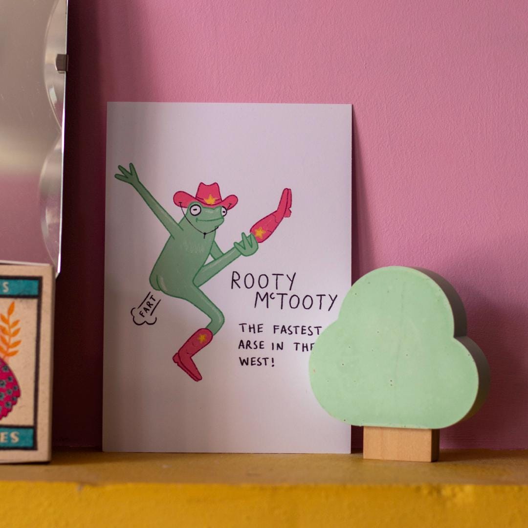 Fun Frog Print / Funny Farting Frog / A5 Print / Handmade Print - Etsy