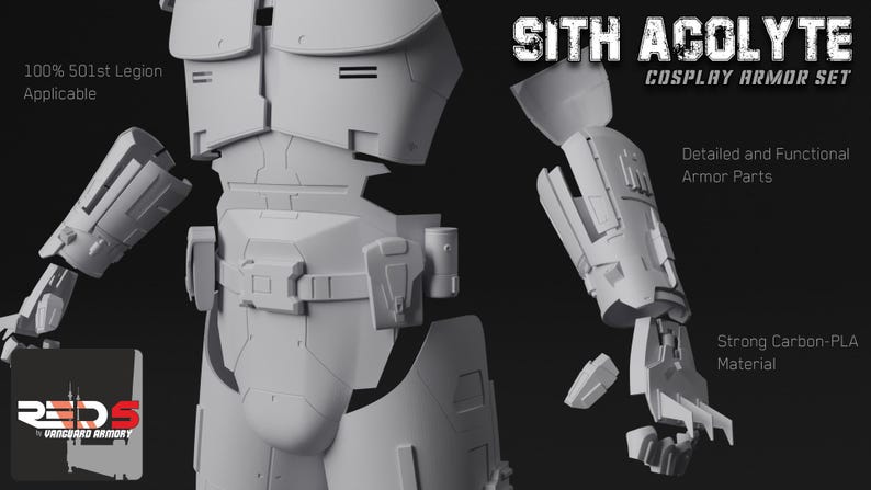 Star Wars Sith Acolyte Cosplay Armor | Custom 3D Printed Costume Set - Etsy