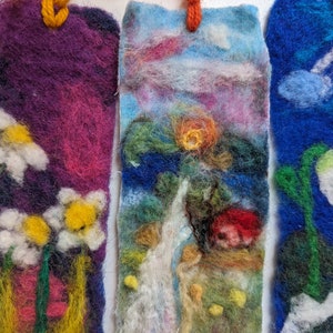 Felted Bookmark (one) Anniversary Gift 7 Years. 6"x2" Hand Felted Wool ...