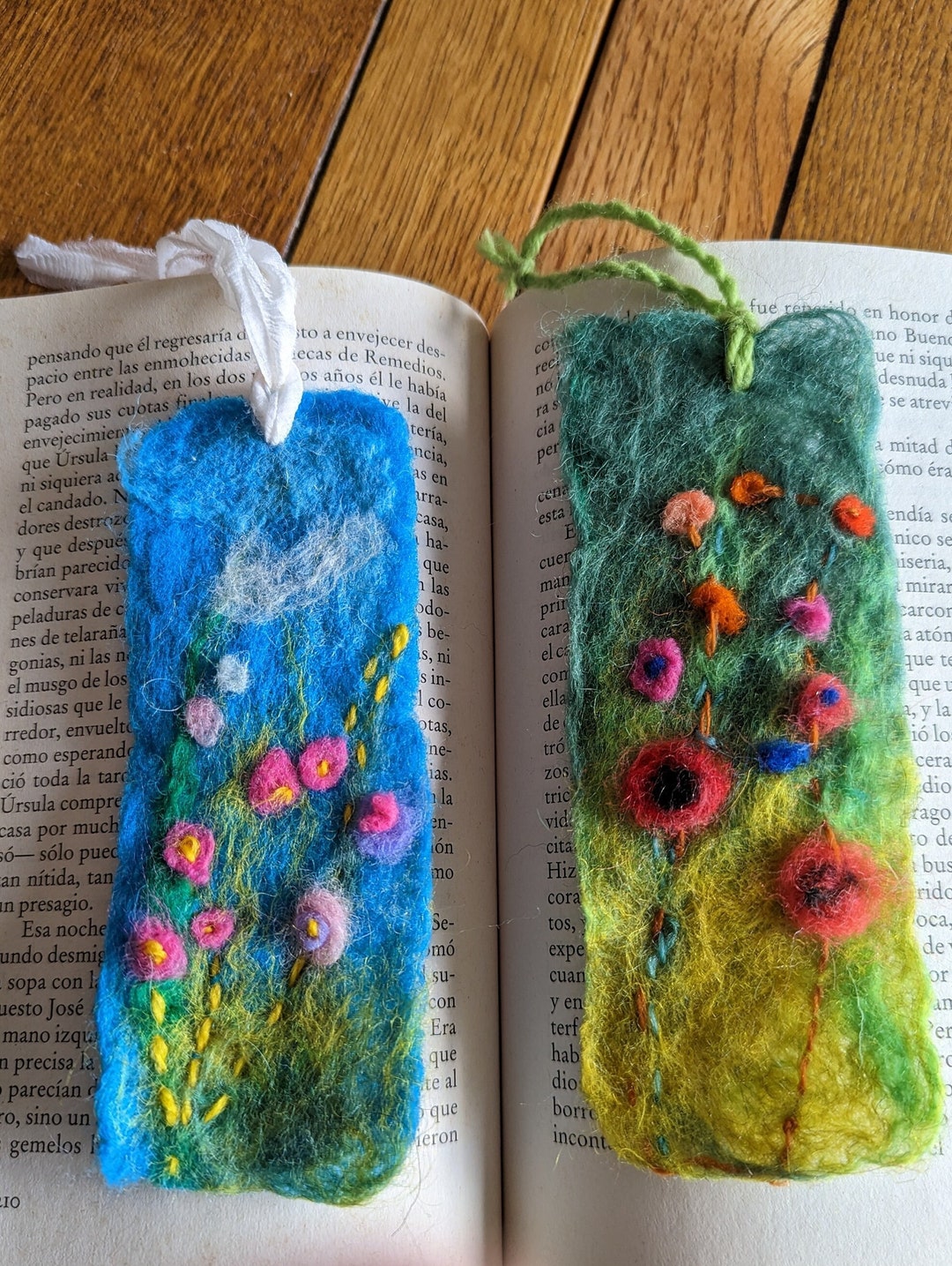 Felted Bookmark1 Anniversary Gift 7 Years. 7.5x2 Readers' Gift. Free ...