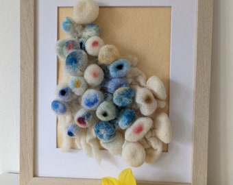 Wool Painting Roots Series Felted Wool Art. 12x14 One of a Kind Textile ...