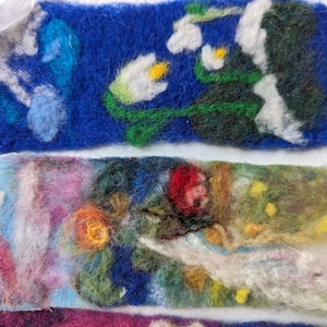 Felted Bookmark (one) Anniversary Gift 7 Years. 6"x2" Hand Felted Wool ...