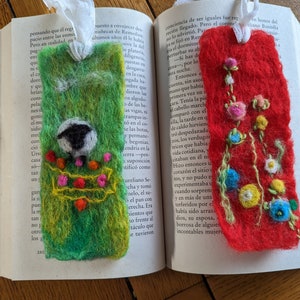 Felted Bookmark1 Anniversary Gift 7 Years. 7.5x2 Readers' Gift. Free ...