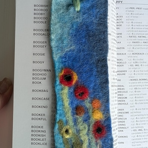 Felted Bookmark (one) Anniversary Gift 7 Years. 6"x2" Hand Felted Wool ...
