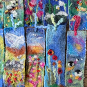 Felted Bookmark (one) Anniversary Gift 7 Years. 6"x2" Hand Felted Wool ...