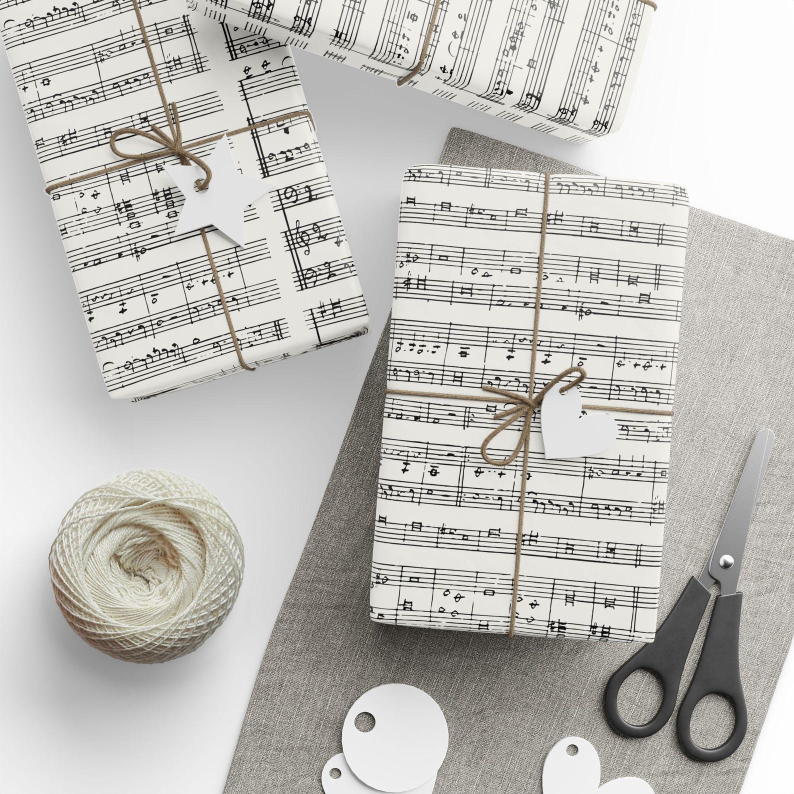 Christmas Sheet Music Wrapping Papers, Holiday Gift Wrap, Musical Notes ...