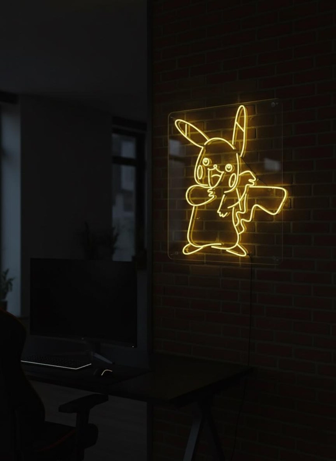 Pikachu Neon Sign, Yellow LED Wall Light, Anime Decor, Pokemon Gift for ...