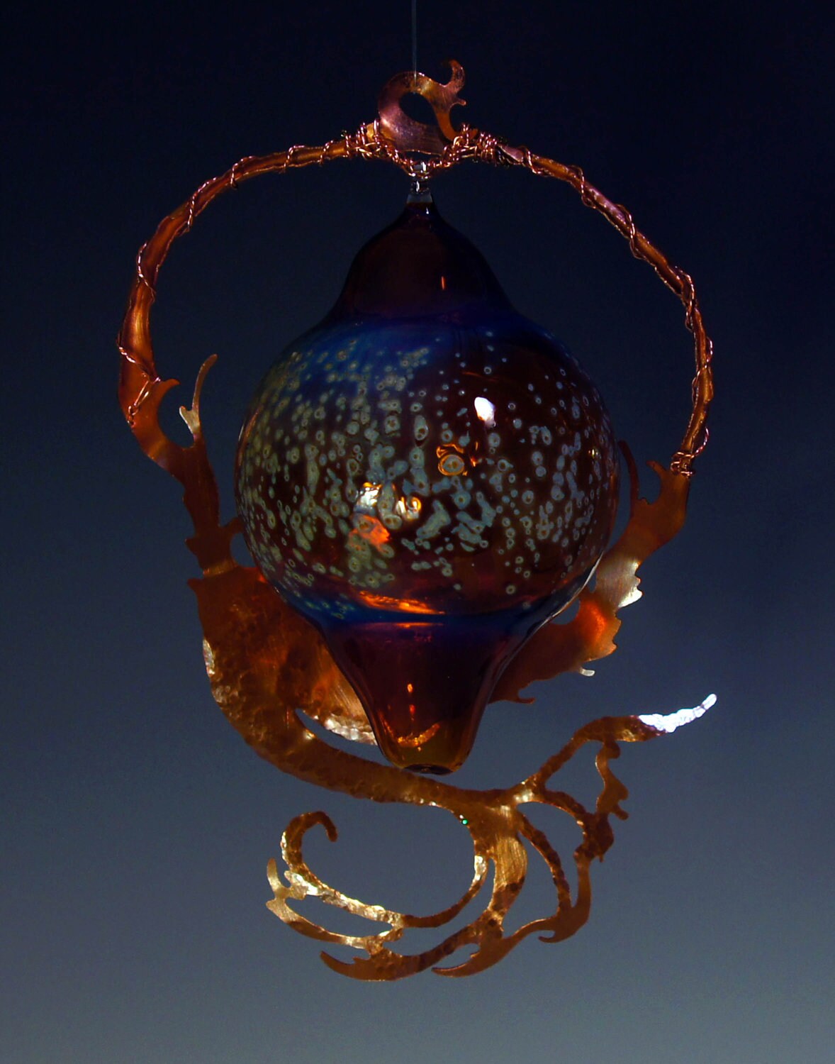 Sun Catcher With Sexy Copper Mermaid Hand Blown Hanging Glass Ornament ...